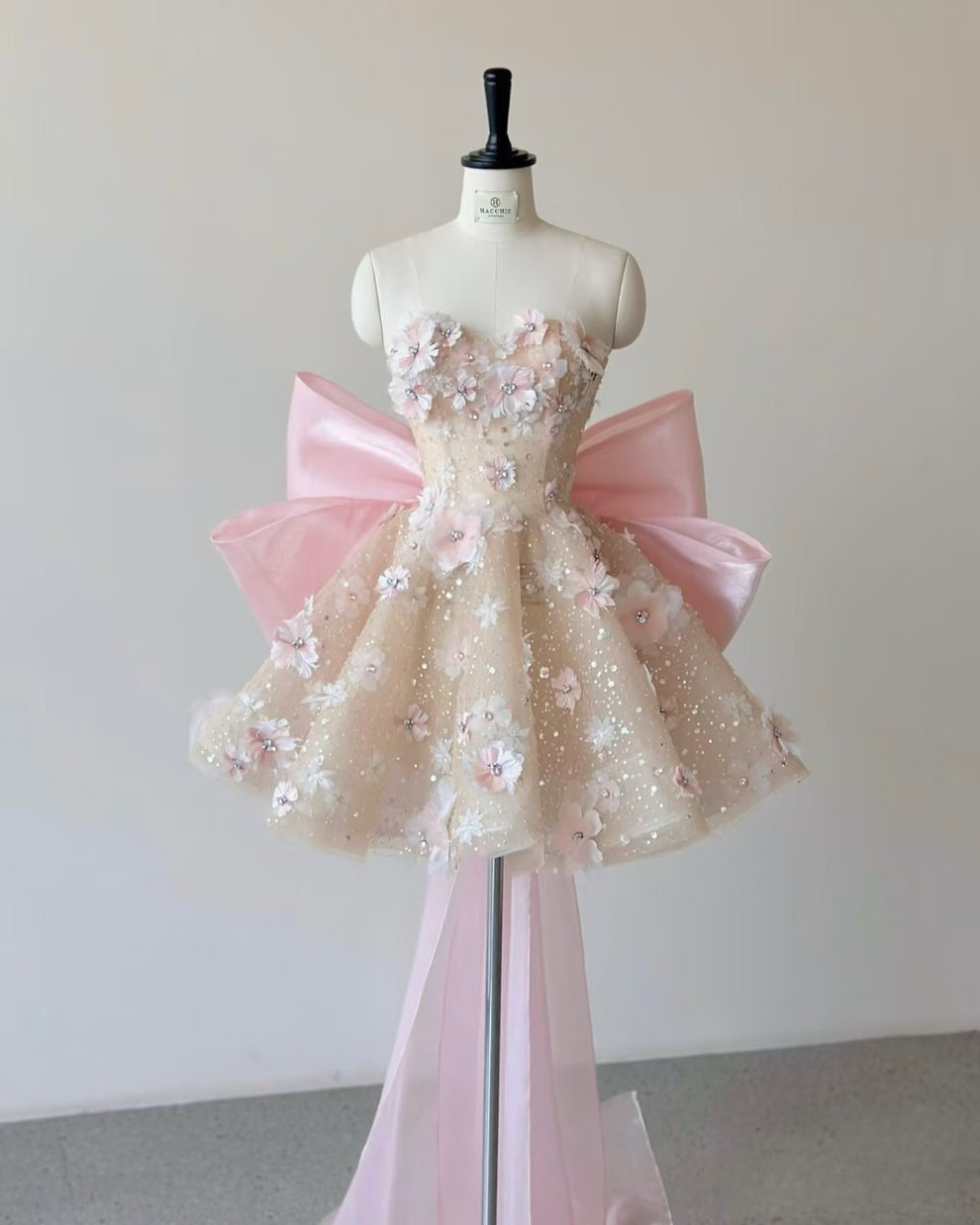 Sexy Ball Gown Sweetheart Pink Floral Lace Prom Dresses Party Dress SD ...