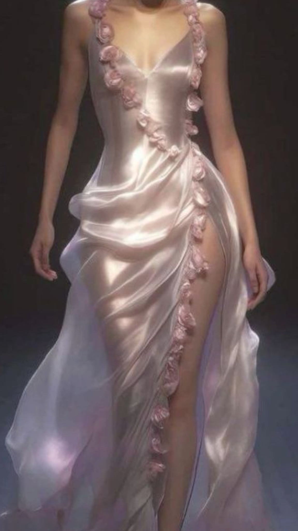 Pretty Sheath Straps Pink Slit Long Prom Dresses Formal Evening Dresse ...