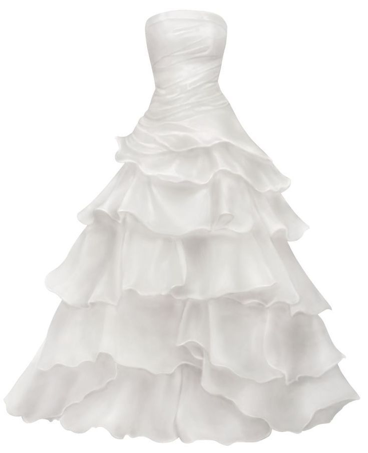 Pretty Strapless A Line Ruffle Long Prom Dress White Layered Wedding D ...
